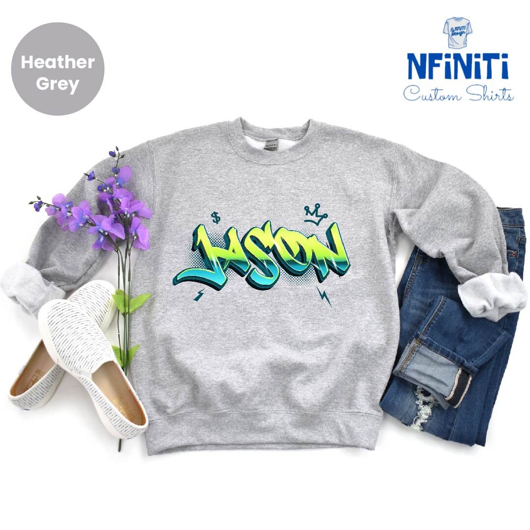 Graffiti Name Sweatshirt, Custom Name Sweatshirt,airbrush Name ...