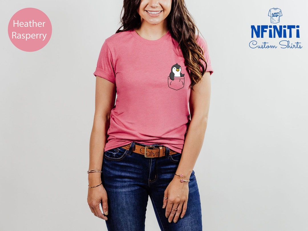 Pocket Penguin Shirt, Penguin Birthday Gift, Penguin Gift, Penguin ...