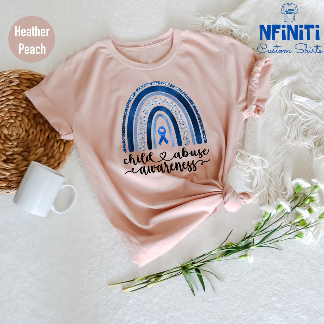 Child Abuse Awareness Shirt, Boho Rainbow, Shirt, Graphic Tee, Foster ...
