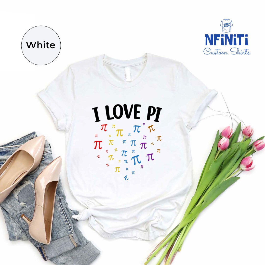 Funny Pi Symbol Heart Shirt, Pi Symbol Math Teacher Shirt, Math Funny ...