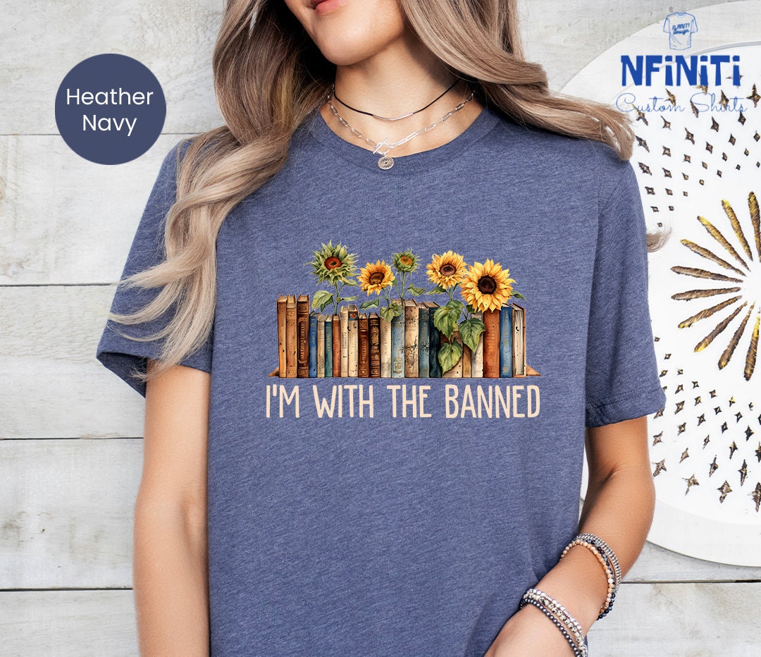 I'm With the Banned Floral Book T-shirt: Book Lover Gift - Etsy
