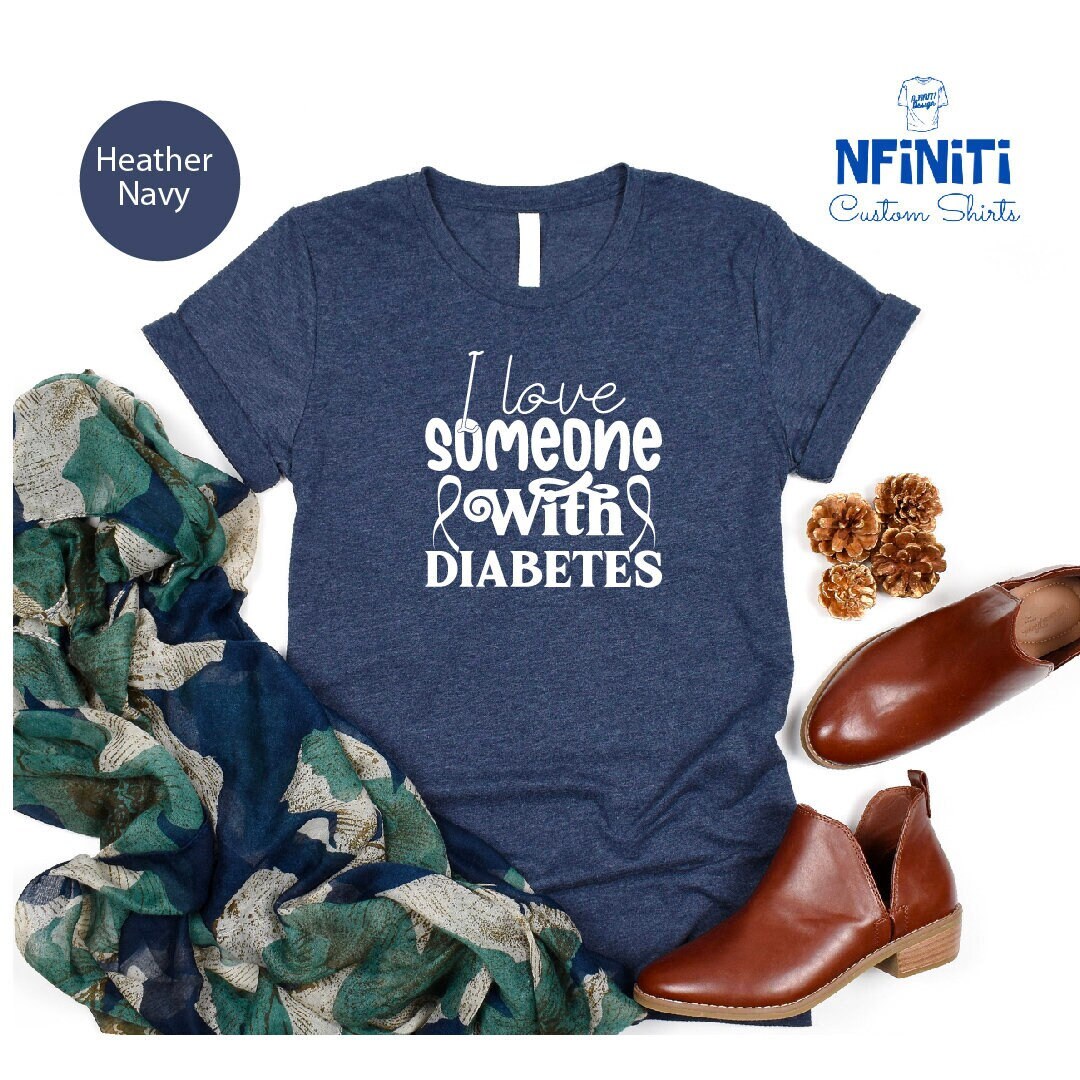 Diabetes Shirts, Diabetic Tshirt, Blue Ribbon Shirts, Diabetic Shirt ...