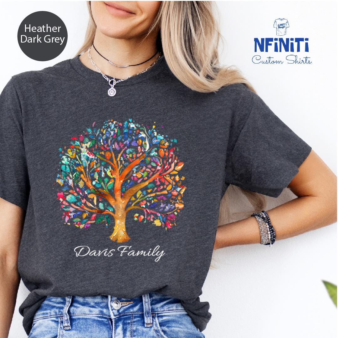 Custom Family Name Tree Shirt: Personalized Reunion T-shirt - Etsy