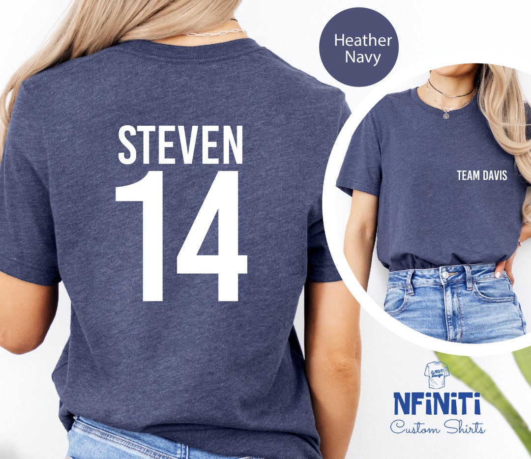 Custom Team Name Back Number Shirt, Custom Pocket Name Team Number ...