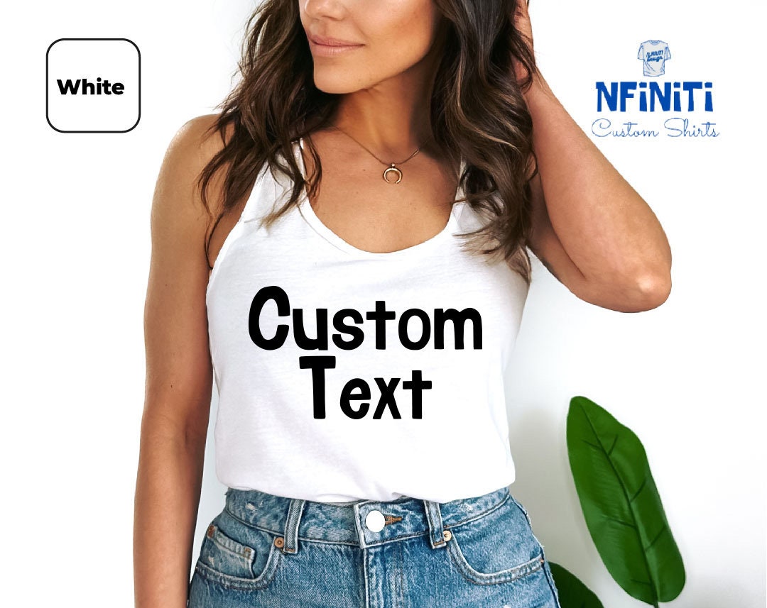 Custom Text Tank Top for Women, Personalized Text Workout Tank Top ...
