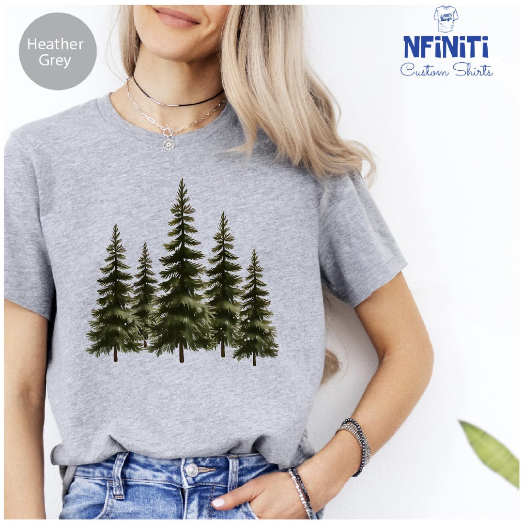 Pine Tree T-shirt: Cozy Winter Forest Tee, Nature Apparel - Etsy