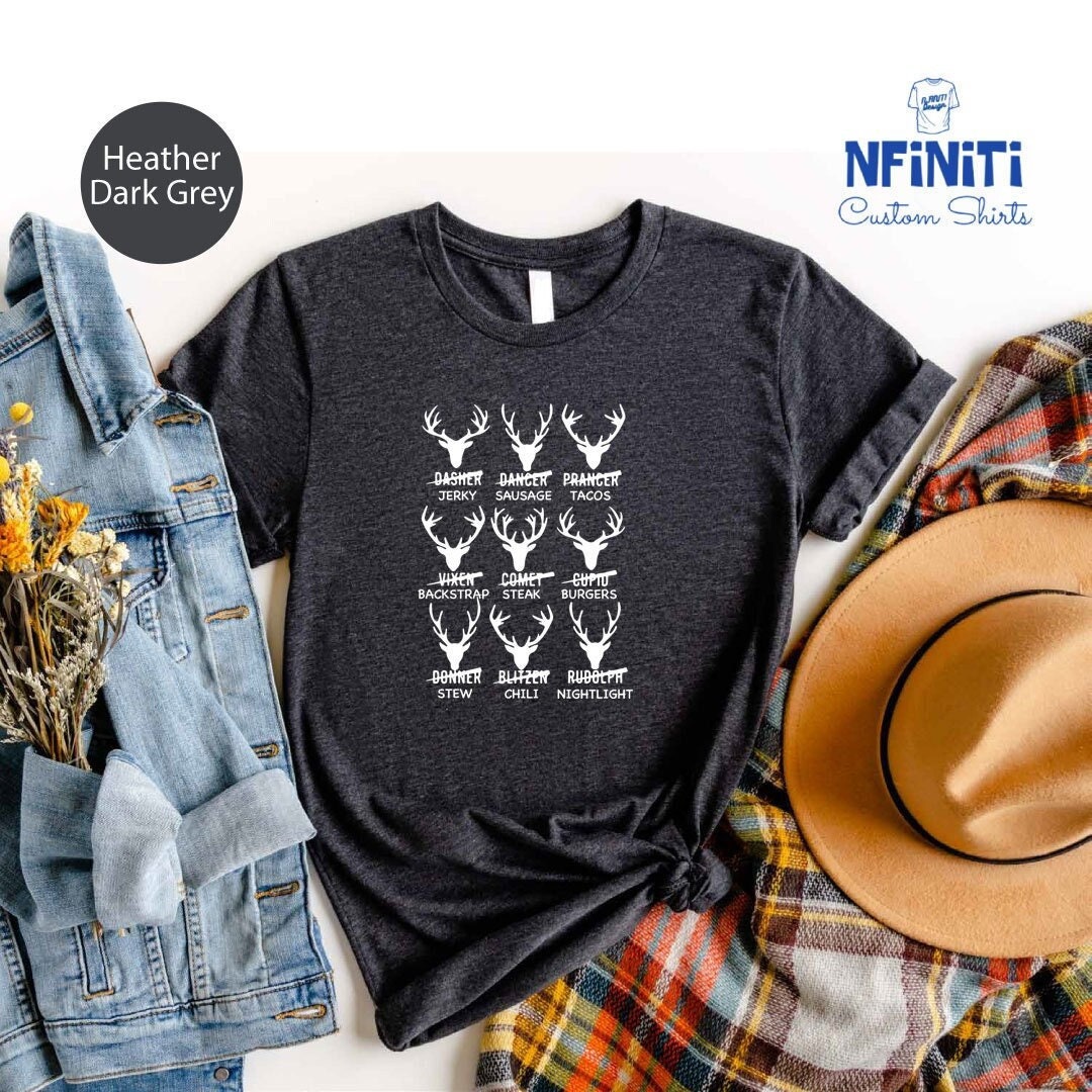 Reindeer Meat Cuts T-shirt: Barbecue Lover Gift, Hunting Shirts - Etsy
