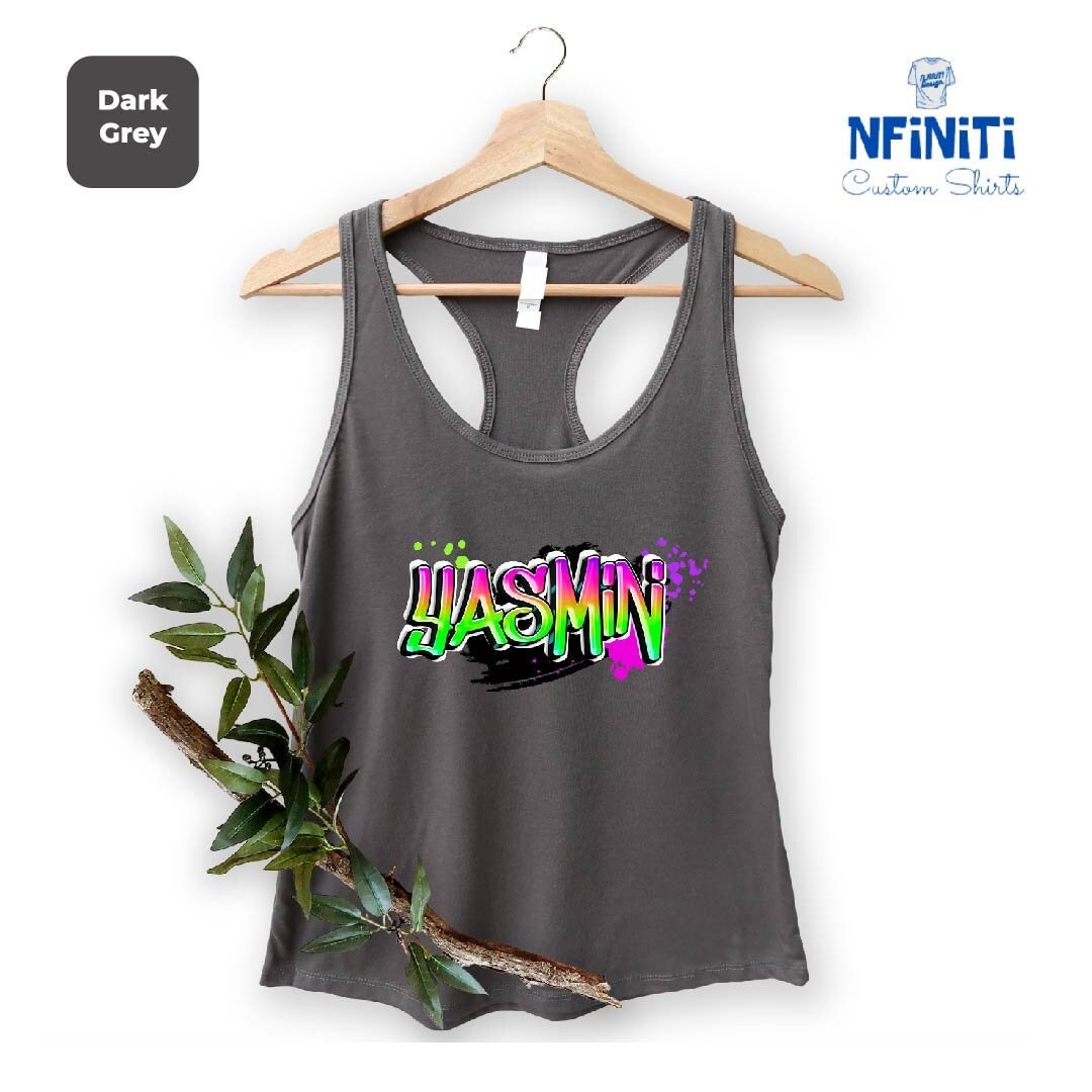 Personalized Name Airbrush Tank Top, Custom Graffiti Name Tank Top ...
