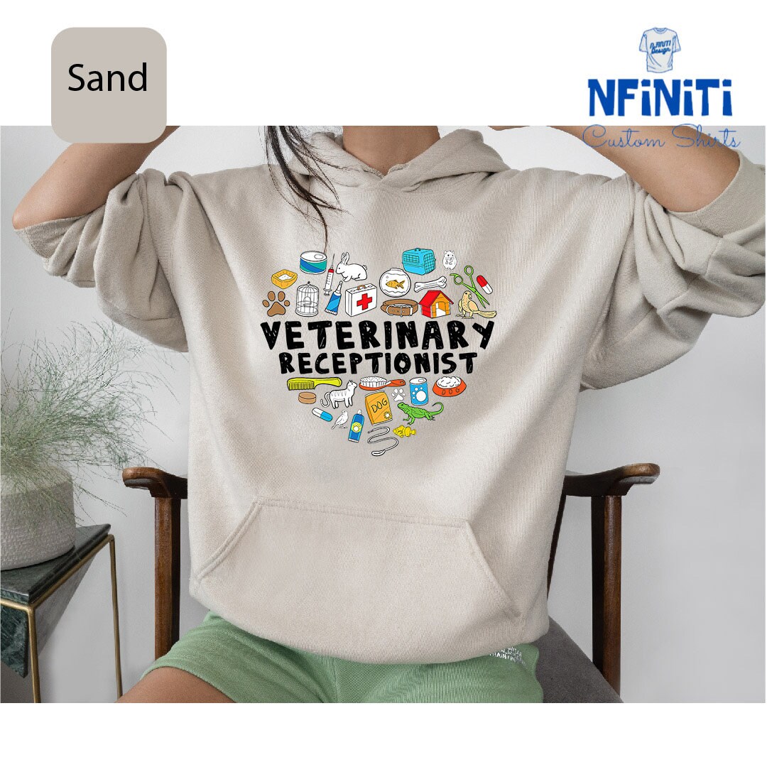Veterinary Receptionist Hoodie: Veterinarian Gift, Vet Tech Week - Etsy