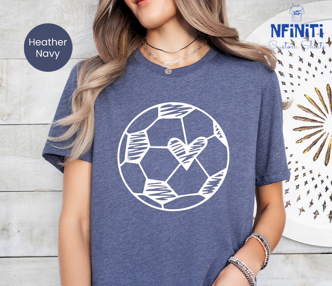 Soccer Heart Shirt, Soccer Ball Shirt, Soccer Gift Shirt, Cute Soccer ...