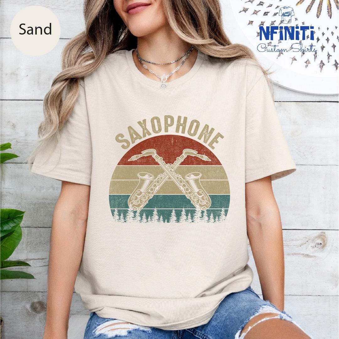 Retro Saxophone Shirt, Saxophone Shirt, Sax Player Vitage Shirt, Retro ...