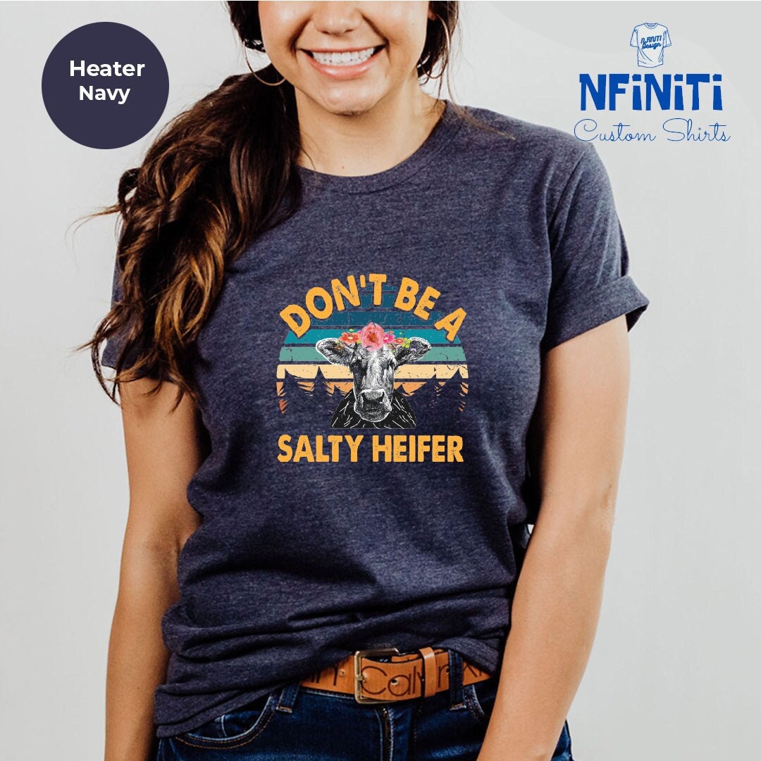 Salty Heifer Cow Shirt: Vintage Farm Tee, Farmer Gift - Etsy