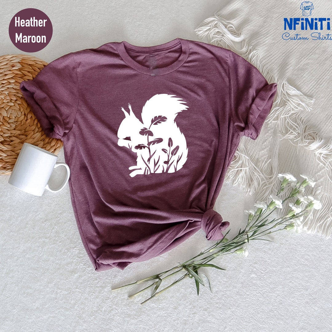 Floral Squirrel Shirt, Squirrel Shirt, Floral Squirrel Tee, Squirrel ...