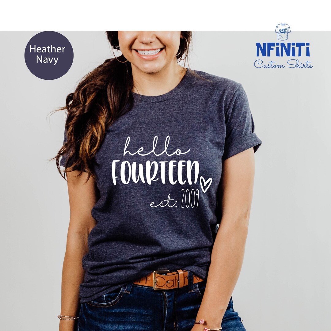 14th Birthday Shirt Hello 14th Birthday 14th Birthday Gift - Etsy