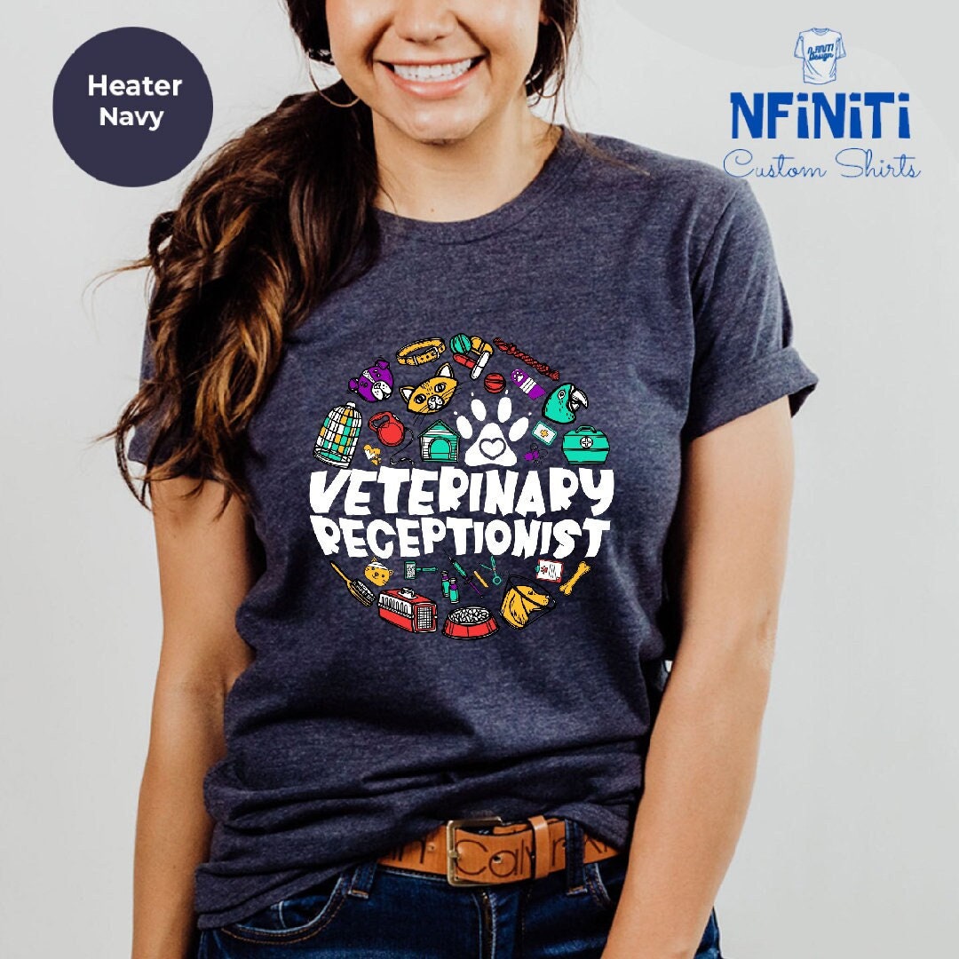 Vet Receptionist Shirt, Cute Veterinarian Gift Tee - Etsy