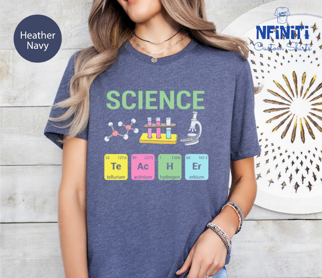 Periodic Table Science Teacher Tee, Elements Symbol Tecaher Tshirt ...