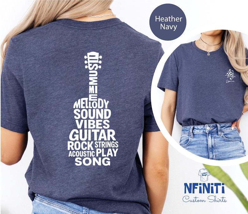 Personalized Guitar Word Art T-shirt, Music Lover Gift - Etsy