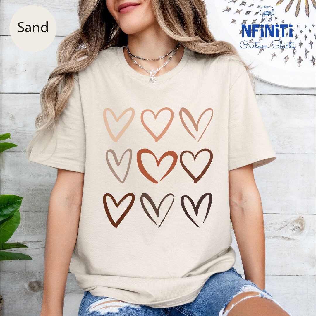 Skin Colors Hearts Shirt, Skin Tone Hearts Equality Shirt, Kindness ...
