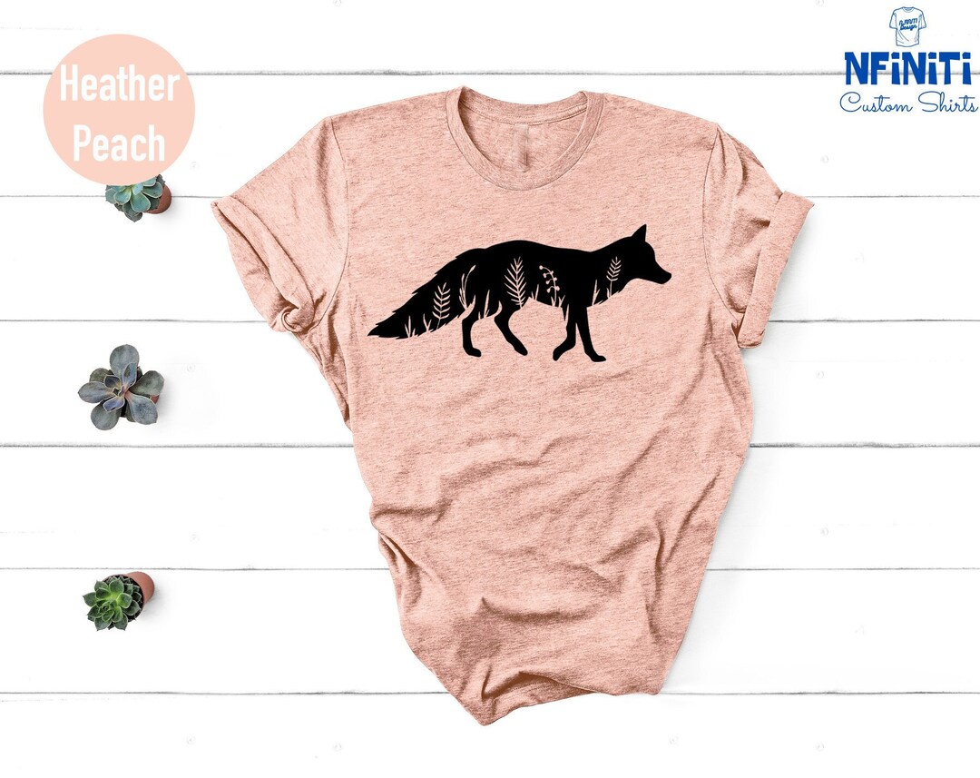 Fox Shirt Floral Fox Shirt Fox Gift for Her Gift for Fox - Etsy