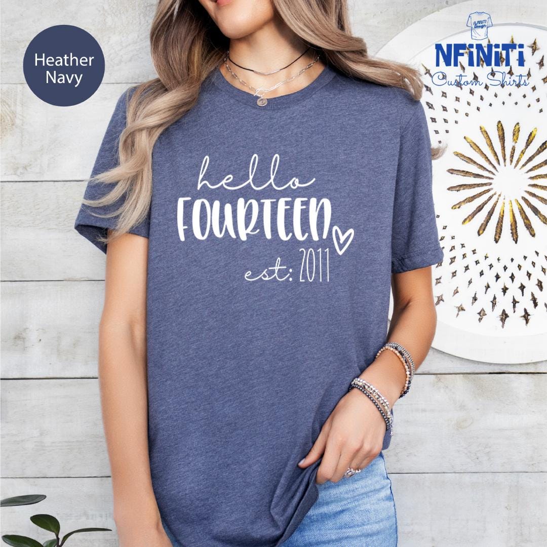14th Birthday Shirt, Hello 14th Birthday, 14th Birthday Gift, 14th ...