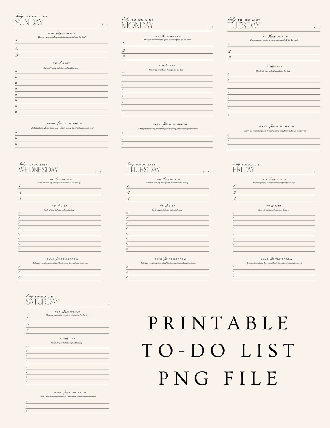 Printable to Do List | Daily, Weekly To-do Pdf Planner Checklist | Us ...