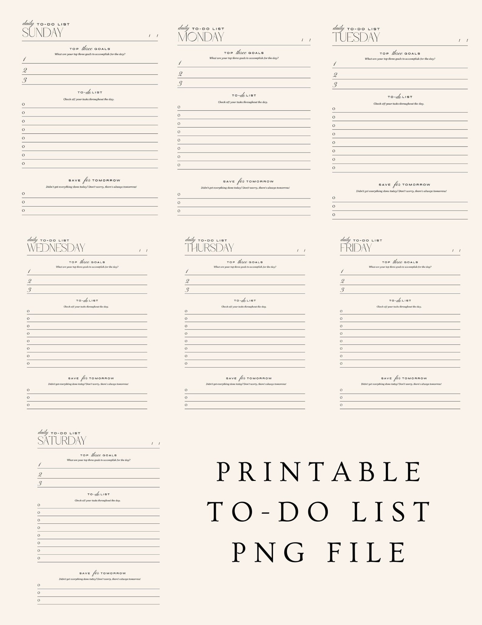 Printable to Do List | Daily, Weekly To-do Pdf Planner Checklist | Us ...
