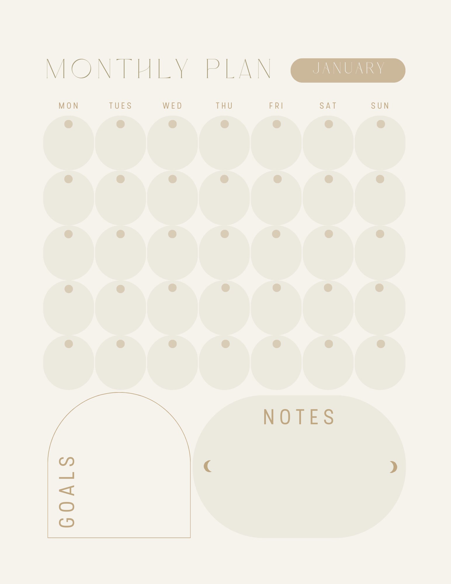 Minimalist Bohemian Monthly Planner | Monthly Planner Png | Us Letter ...