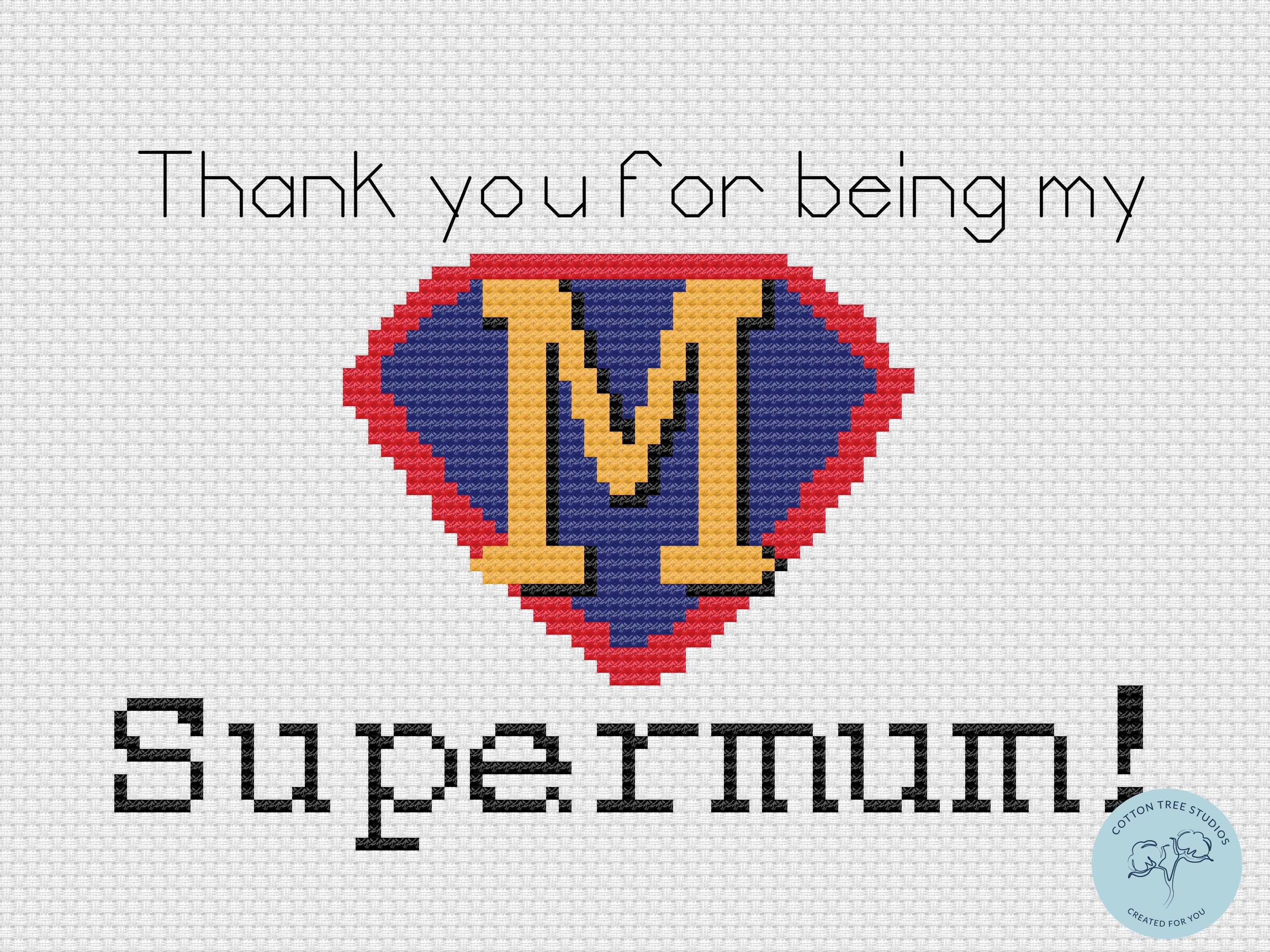 Supermum Cross Stitch Pattern PDF Mother's Day Gift - Etsy