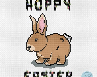 Hoppy Easter Cross Stitch Pattern PDF File Instant Download X Stitch Pattern, Easter Pattern ...