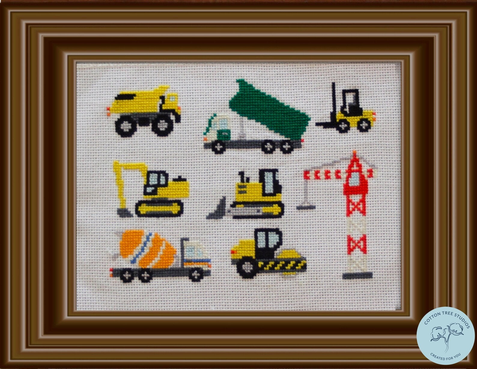 Construction Vehicles Cross Stitch Pattern PDF - Etsy