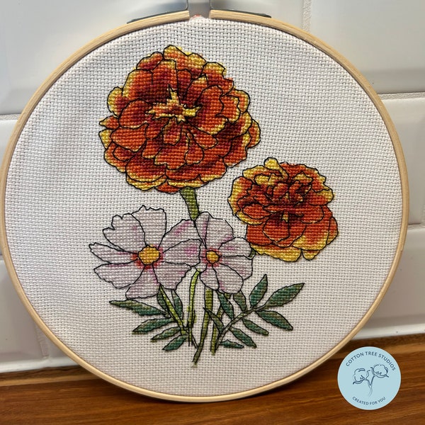 Birth Month Flower Cross Stitch Pattern - Etsy