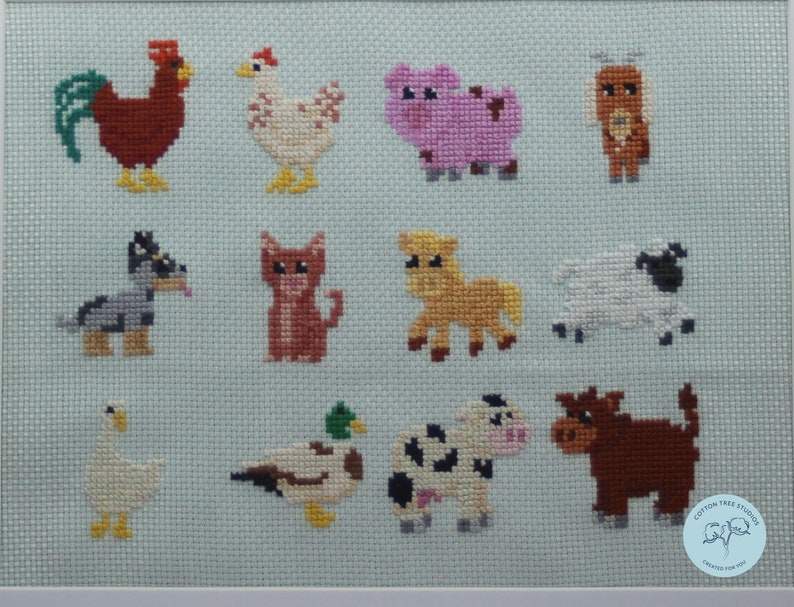 Farm Animal Mini Cross Stitch Pattern PDF - Etsy