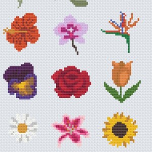 Mini Flowers Cross Stitch Pattern PDF - Etsy