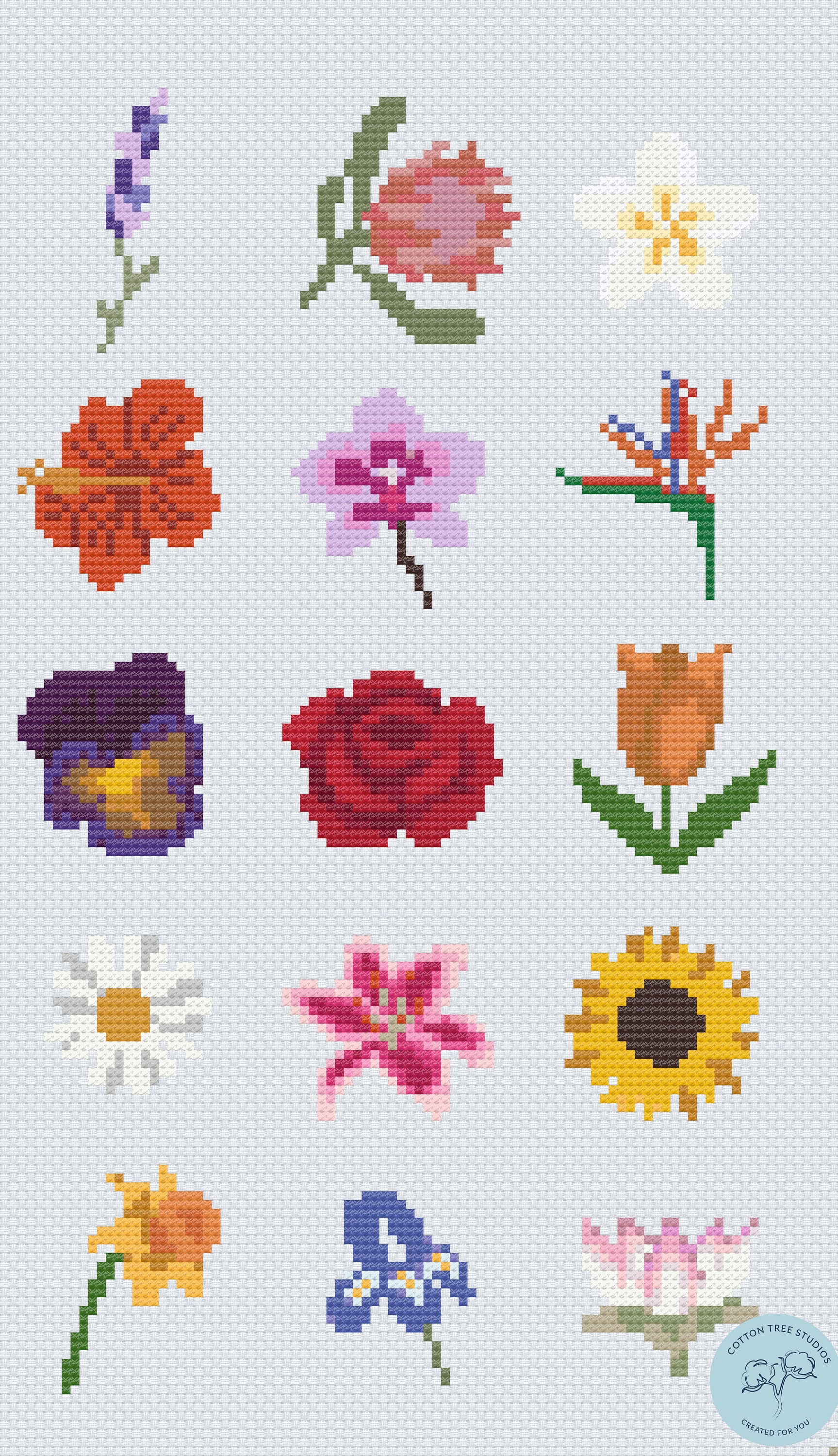 Mini Flowers Cross Stitch Pattern PDF - Etsy
