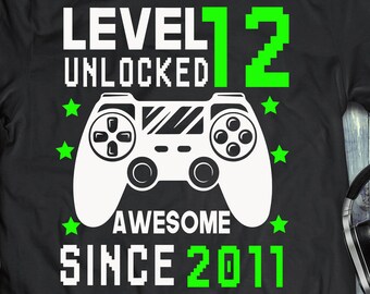 Level 12 Unlocked SVG 12th Birthday Boy Gamer 12 Years Old - Etsy