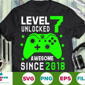 7th Birthday Svg, Level 7 Unlocked Svg, Birthday Boy Svg, Gamer ...