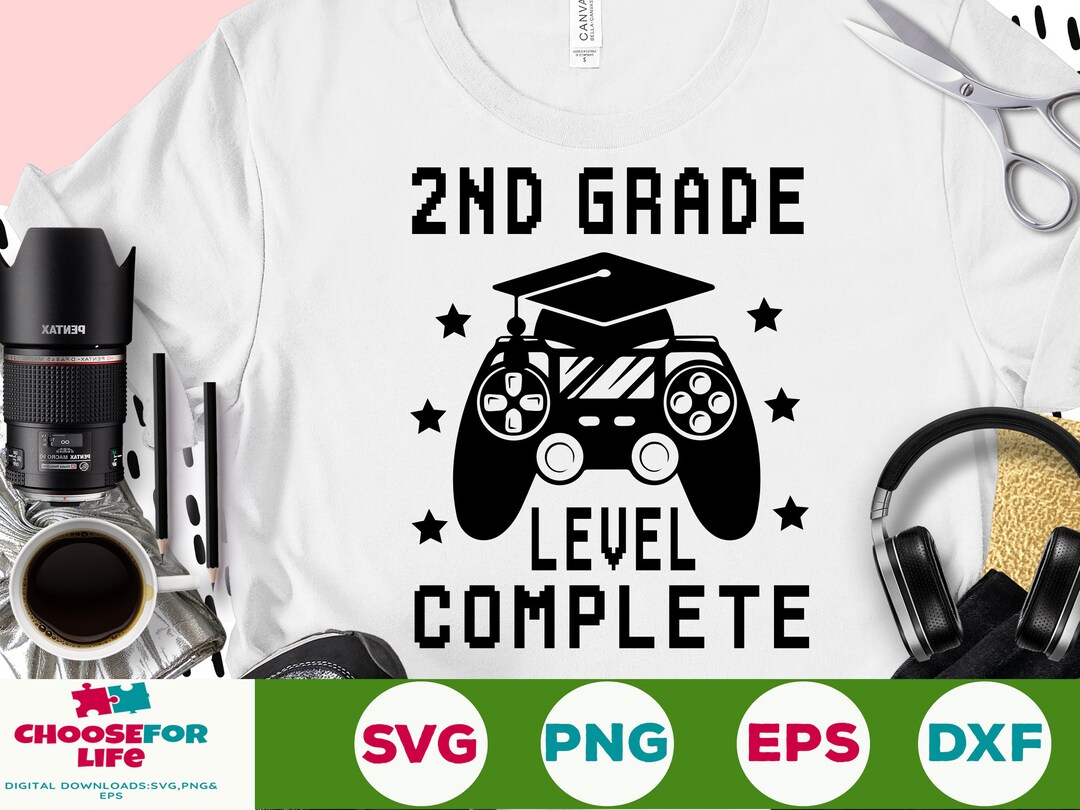 Second Grade Level Complete SVG 2nd Grade Svg Graduation Video Game Svg ...