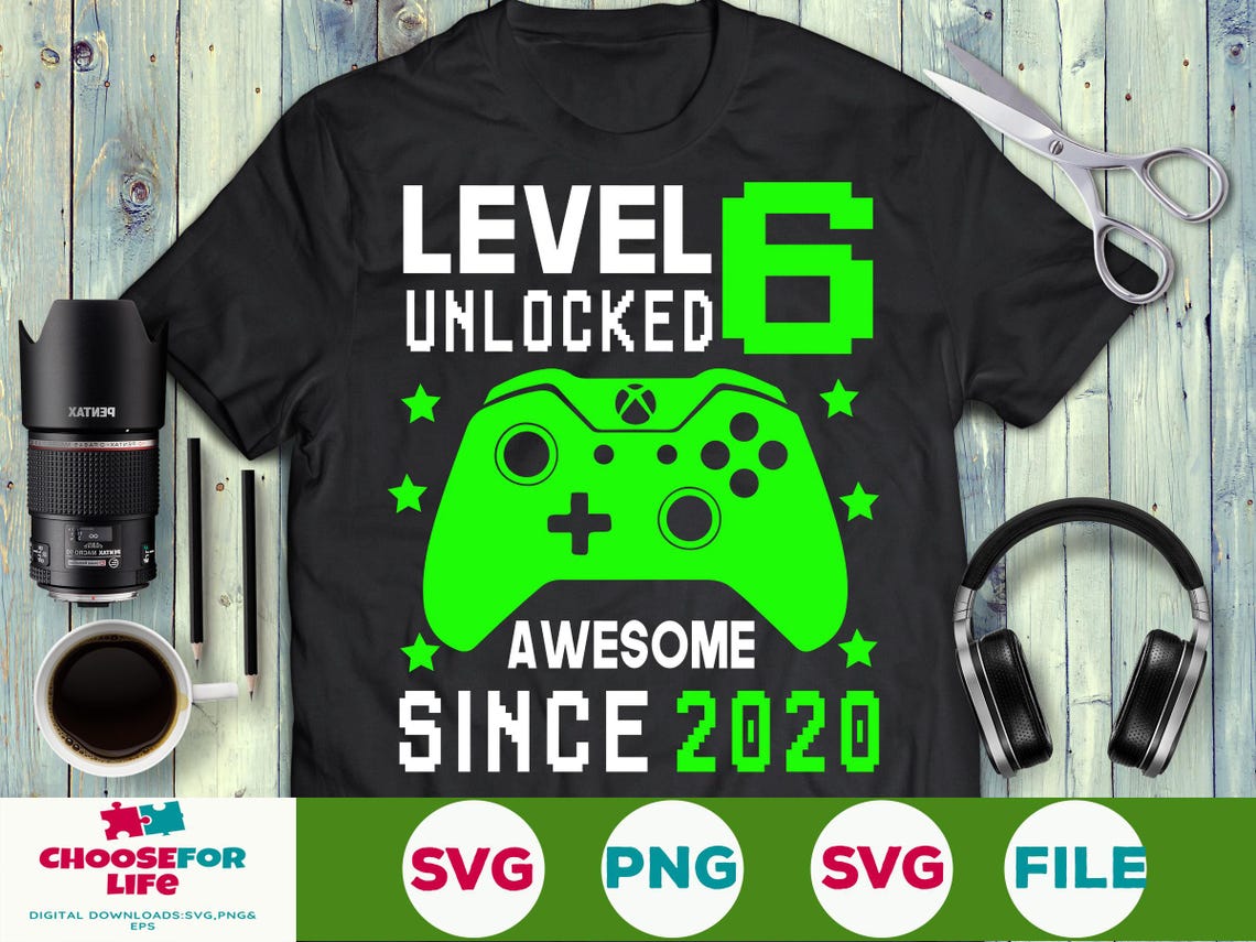 6th Birthday Svg, Level 6 Unlocked Svg, Birthday Boy Svg, Gamer ...