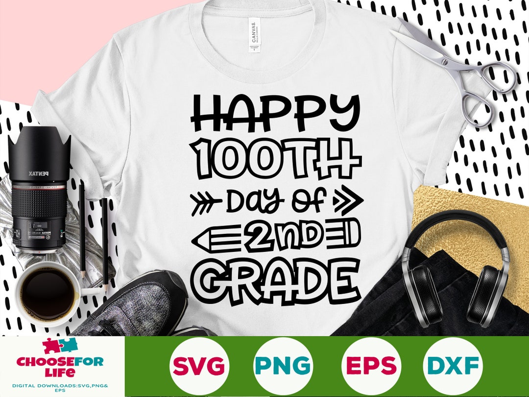 100 Days of School Svg, 2nd Grade Svg, Second Grade Svg, 100th Day of ...