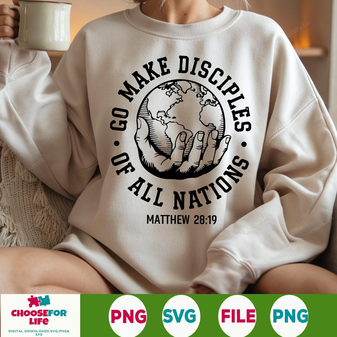 Go Make Disciples Nations Svg, Retro Christian, Vintage Men's Bible ...