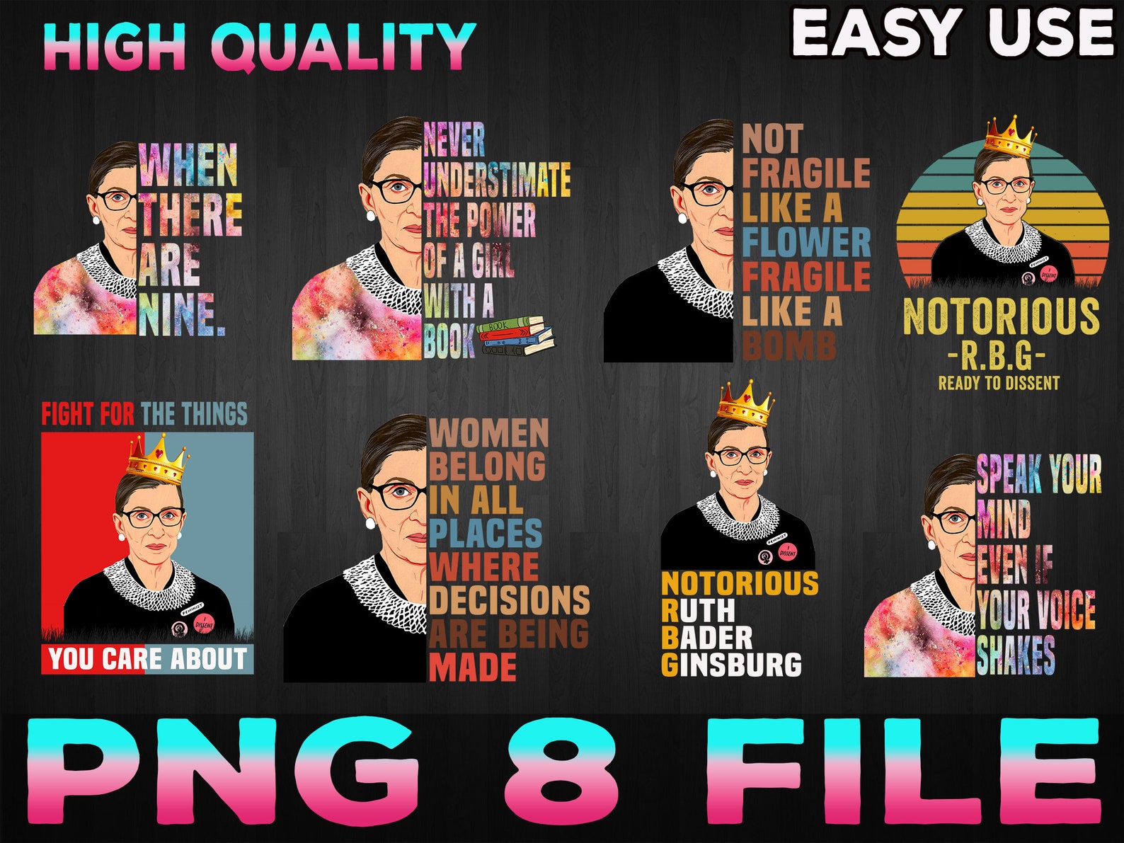 Ruth Bader Ginsburg Png, Notorius Rbg Png R.B.G Png - Etsy