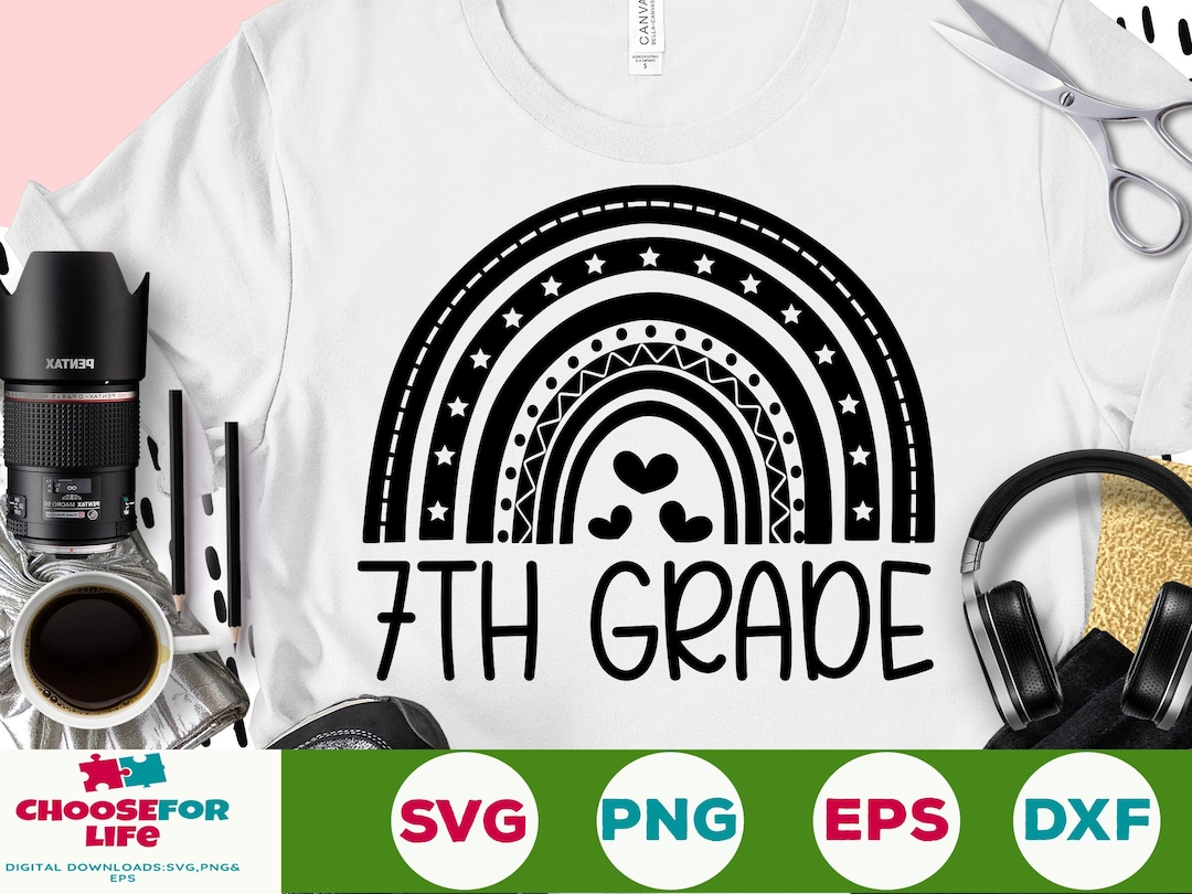 Back to School Seventh Grade School Svg 7th Grade Rainbow SVG Teacher ...