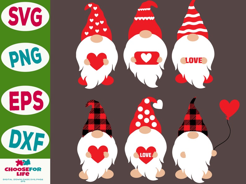 Valentine Gnomes Svg Bundle Gnomes Heart Svg Valentine Day Svg Cricut ...