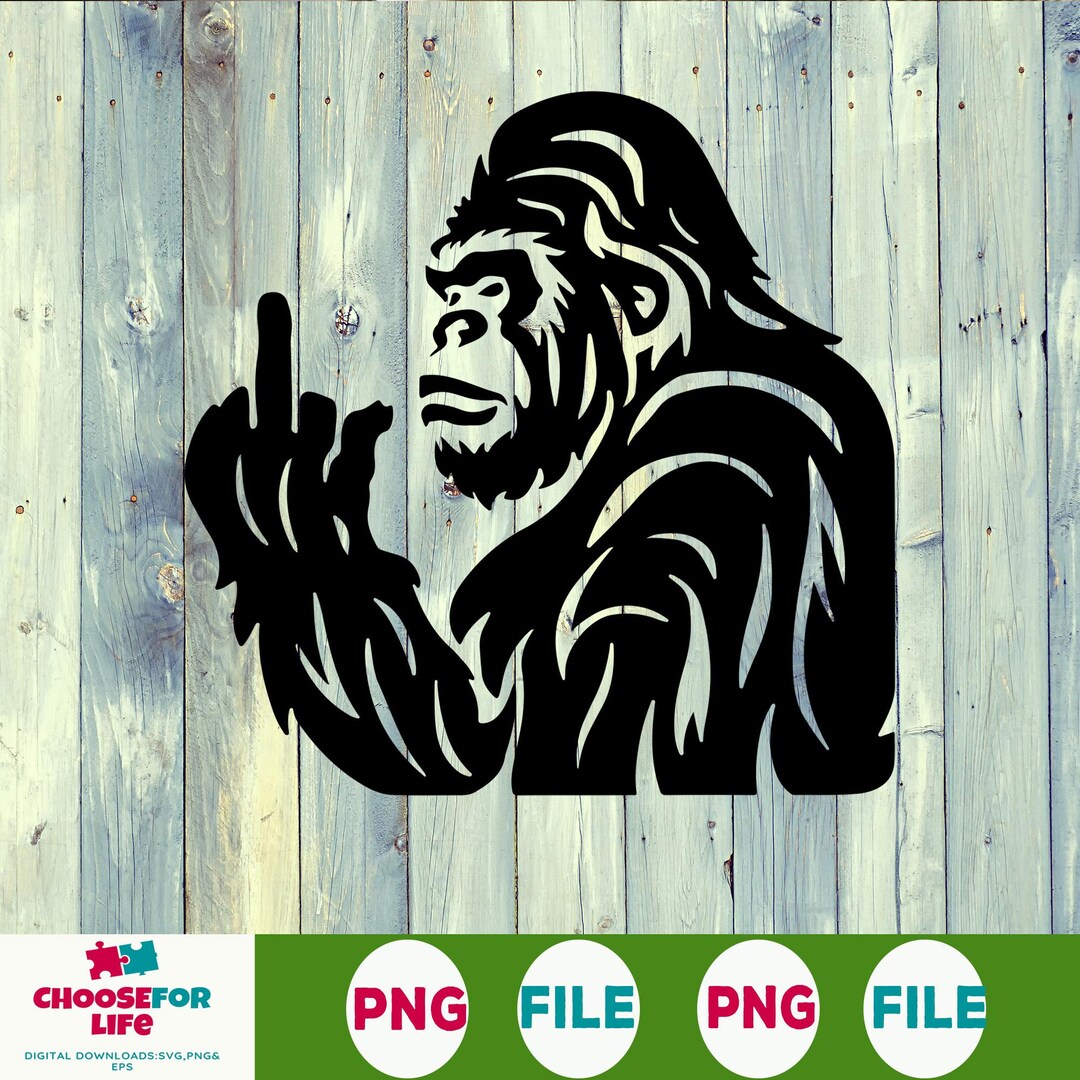 Flipping off Bigfoot SVG PNG – Funny Sasquatch Sign Design, Rebel ...