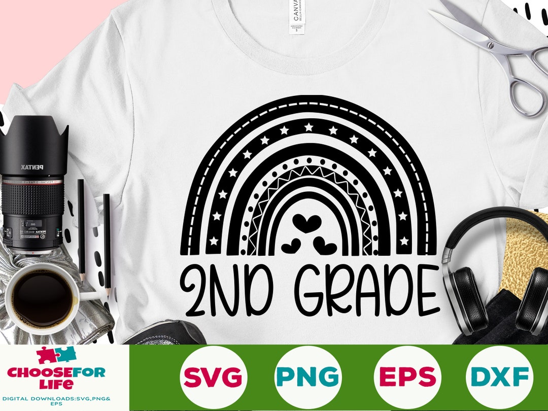 Back to School Second Grade School Svg 2nd Grade Rainbow SVG Teacher ...
