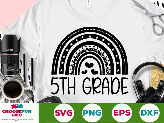 Back to School Fifth Grade School Svg 5th Grade Rainbow SVG - Etsy