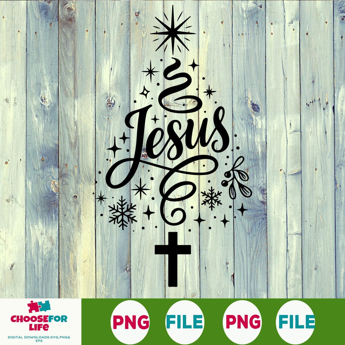 Jesus Christmas Tree PNG SVG, Christian Holiday Shirt Design, Faith ...