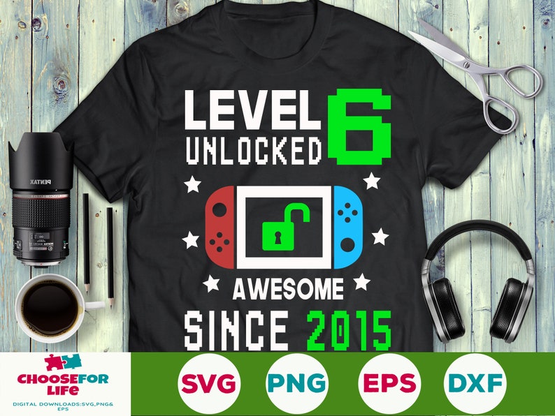 Level 6 Unlocked SVG 6th Birthday Boy Gamer 6 Years Old - Etsy