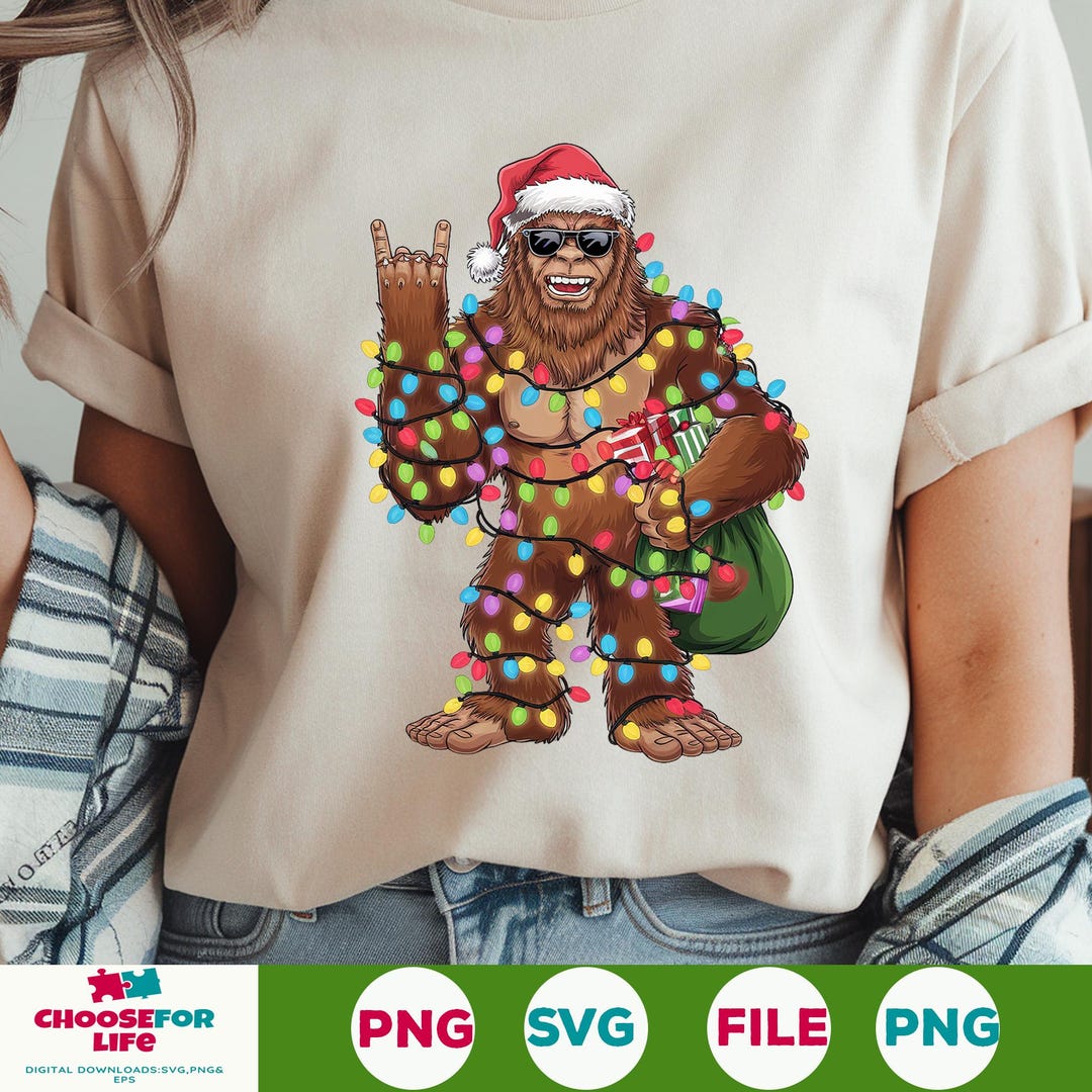 Bigfoot Santa Png, Merry Christmas Png, Christmas Family Png, Bigfoot ...