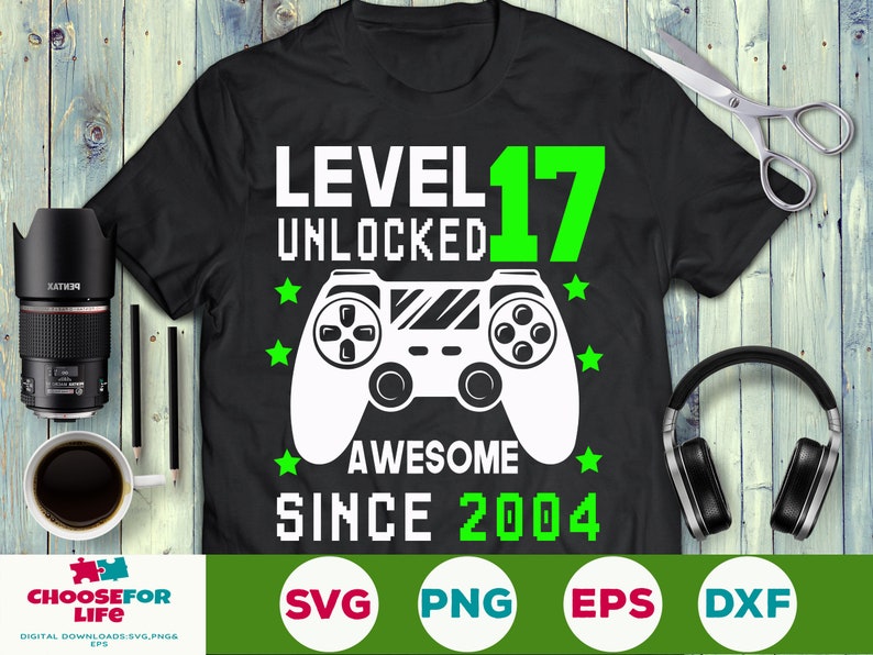 Level 17 Unlocked SVG 17th Birthday Boy Gamer 17 Years Old - Etsy